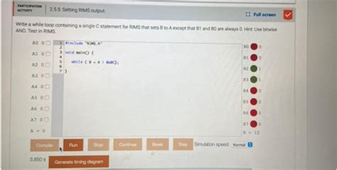 Solved Activity Setting Rims Output Fullscreen Write A While