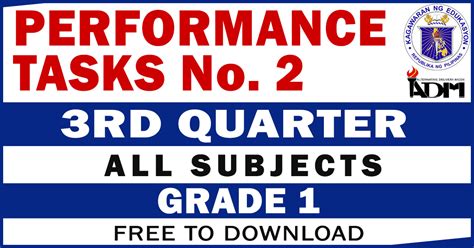 Grade 1 3rd Quarter Performance Tasks No 2 All Subjects Free