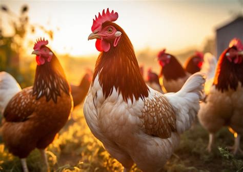Close Up On Beautiful Chickens Ai Generated Image