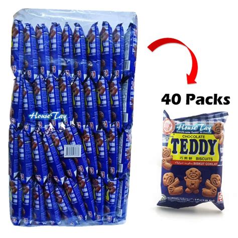 Teddy Chocolate Biscuits 40 Packs X 14g Shopee Malaysia