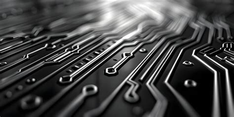 Monochrome Circuitry Pattern For Computer And Engineering Enthusiasts Concept Monochrome