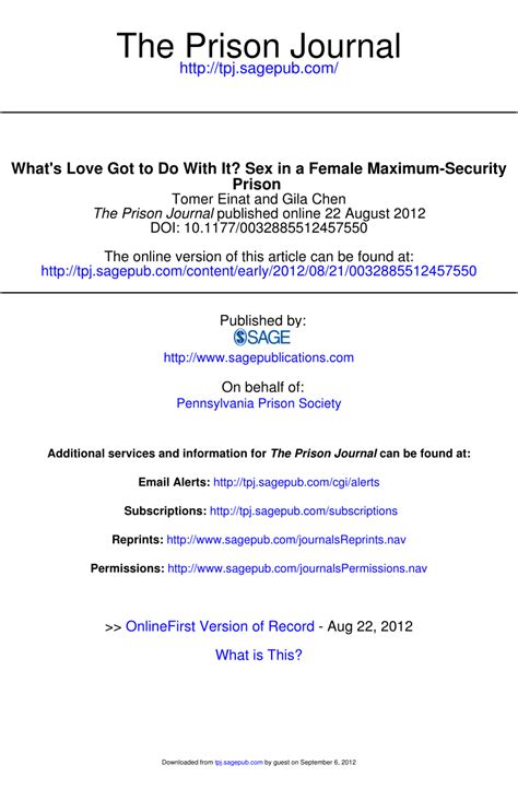 Pdf Whats Love Got To Do With It Sex In A Female Maximum Security