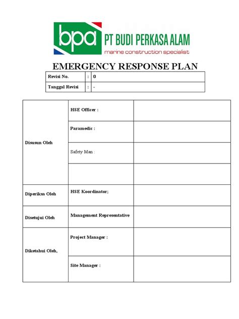 Rencana Tanggap Darurat Pdf
