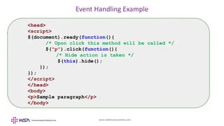 JQuery Chapter 2 Selectors And Events PDF