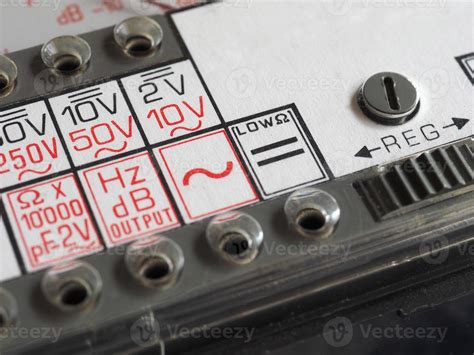 Electrical Symbol On Vintage Analog Multimeter 14264152 Stock Photo At