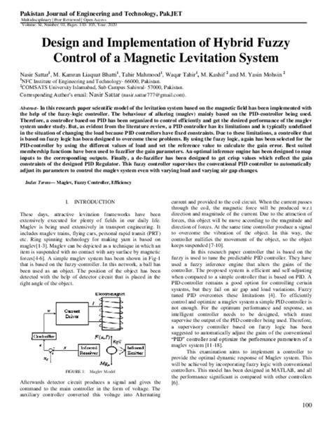 Pdf Design And Implementation Of Hybrid Fuzzy Control Of A Magnetic