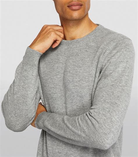Mens Johnstons Of Elgin Grey Cashmere Sweater Harrods Uk