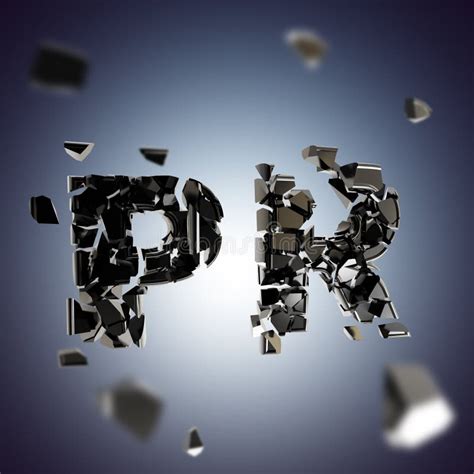 Word PR Broken Into Pieces Background Stock Illustration Illustration