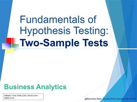 Hypothesis Test Two Sample T Test Z Test Proportion Z Test Ppt