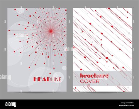 Brochure Template Layout Design Abstract Geometric Background With Connected Lines And Dots
