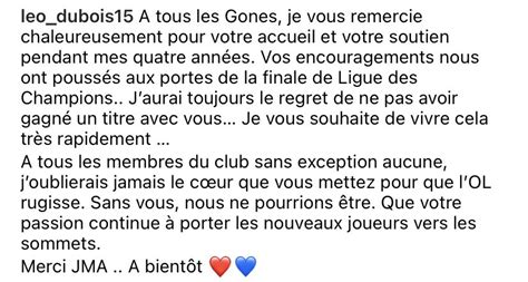 Inside Gones On Twitter Léo Dubois A Fait Ses Adieux à Lol Sur