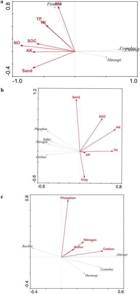 Redundancy analysis of soil bacterial community structure and soil... | Download Scientific Diagram