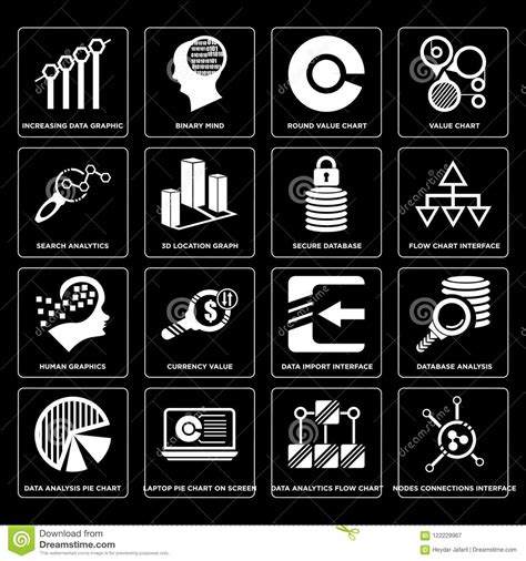 Set Of Nodes Connections Interface Data Analytics Flow Chart Analysis