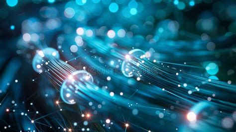 Minimalistic Image Of Smooth Internet Wires With Glowing Connections Representing Modern