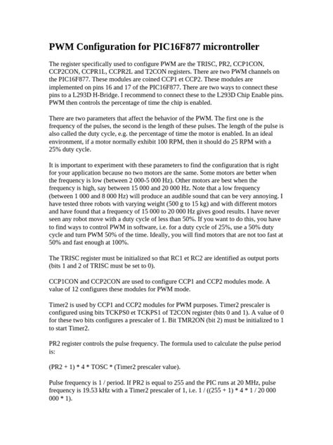 Pwm Configuration For Pic16f877 Microntroller Pdf