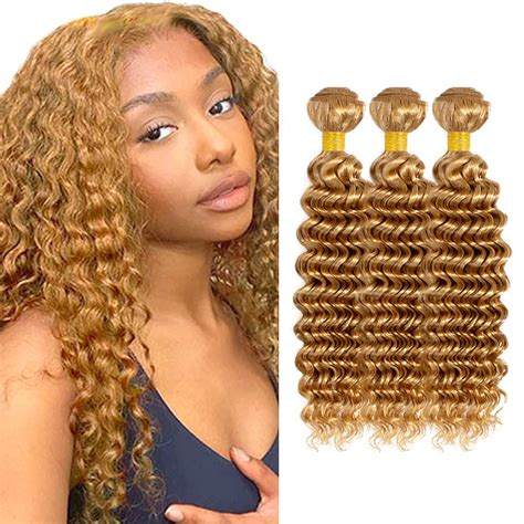 Amazon LadrXadr 24 26 28 Inch Color 27 Human Hair Bundles Honey