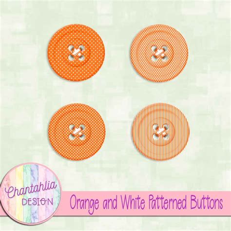 Orange And White Patterned Buttons