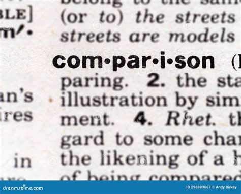 Closeup Of The Dictionary Definition Of The Word Comparison Stock Image Image Of Writing