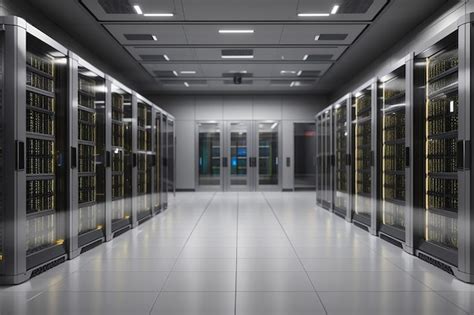 Premium Ai Image Server Room 3d Rendering Of Data Center
