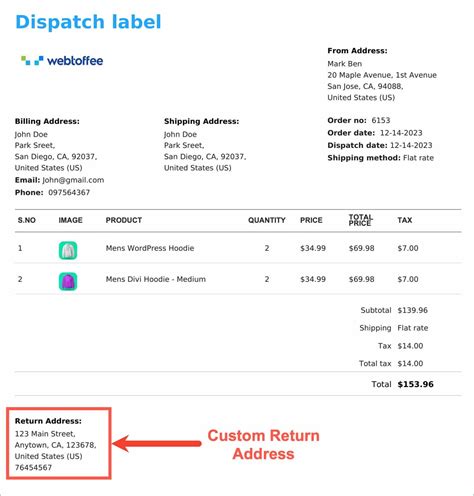 Adding Custom Return Address To Dispatch Labels Webtoffee