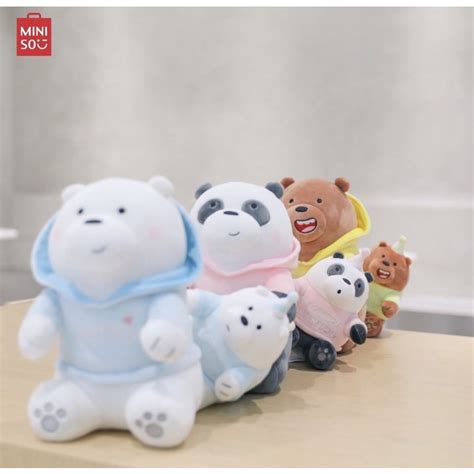 Jual Boneka Miniso Lovely Sitting Plush Toy Miniso We Bare Bears Grizzly Panda Icebear 30cm