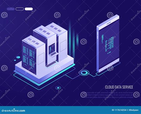 Concept Of Transferring Data From Phone To Databasecloud Data Service