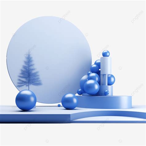 藍色抽象與講台和聖誕樹的 3d 渲染 自然讲台 場景 最小的场景png去背圖片素材免費下載，免摳圖設計圖案下載 Pngtree