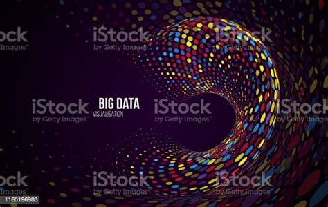 Big Data Visualization Abstract Background With Dots Array And Binary