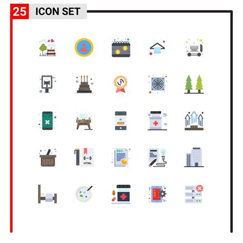 Editable Vector Line Pack Of 25 Simple Flat Colors Of Concrete Bath