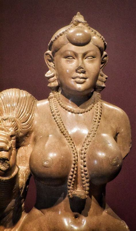 An Ancient Stone Sculpture A Naked Woman Called Didarganj Yakshi