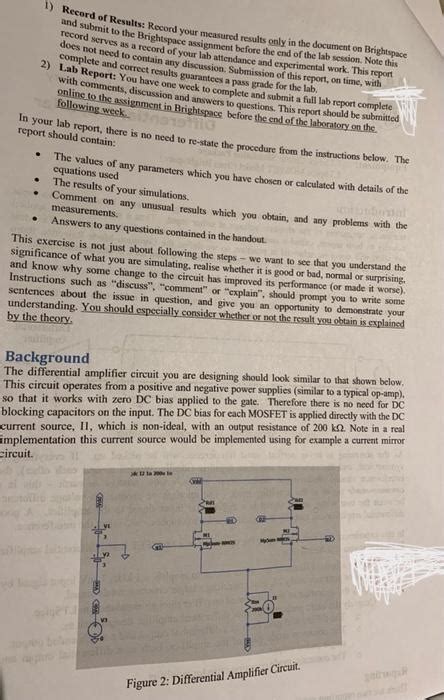 Differential Amplifier Equipment LTSpice Circuit Chegg Com
