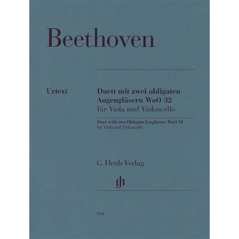 Beethoven Duet With Two Obligato Eyeglasses Woo 32 For Viola And