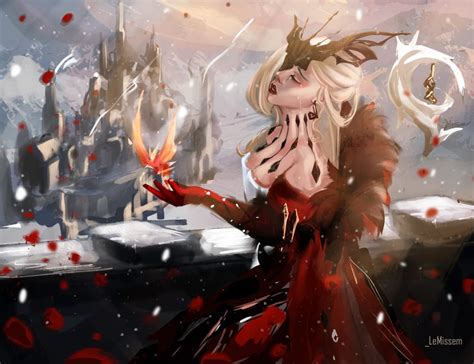 Signora And Crimson Lotus Moth Genshin Impact Drawn By Missem Danbooru