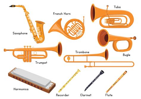 Premium Vector Set Of Wind Musical Instruments Vector Design