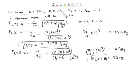 Solved The Cross Section Of A Rectangular Waveguide Is 20cm Imes 5cm