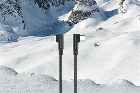 Swiss Military Type C To Lightning 20W Braided Premium Cable L Shaped Cable For Charging Data