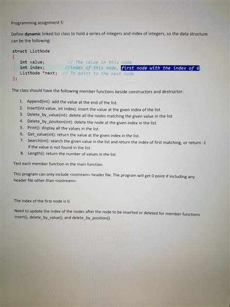 Solved Programming Assignment 5 Define Dynamic Linked List