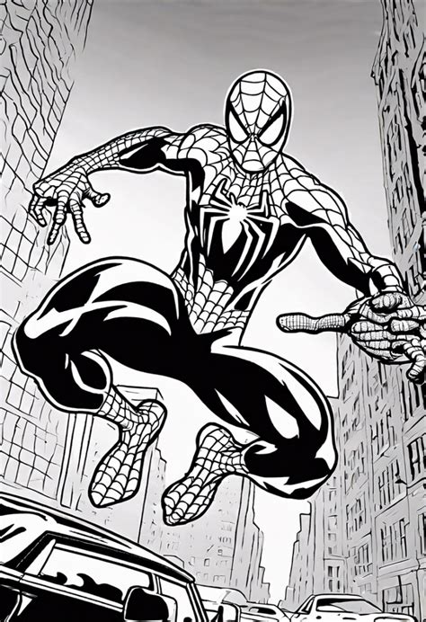 Spiderman Dodging Bullets In A Car Chase Colorbliss Art