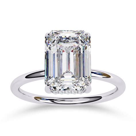 Affy Hidden Halo Engagement Ring For Women 260 Carat Ctw Emerald