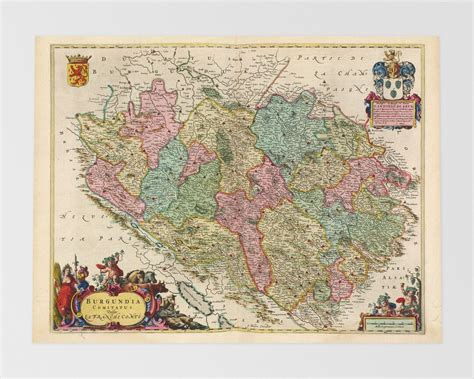 France Old Map Besanon Pontarlier Arbois Salins Les Bains Ornans