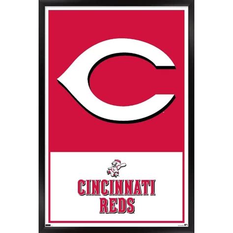 Trends International Mlb Cincinnati Reds Logo 22 Framed Wall Poster Prints Target