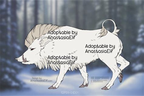 Closed Albino Wild Boar Adoptable By Anastasiaelf On Deviantart