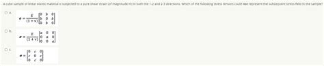 Solved A Cube Sample Of Linear Elastic Material Is Subjected Chegg