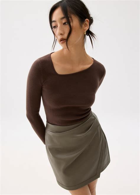 Fitted Asymmetric Knit Top Love Bonito Sg