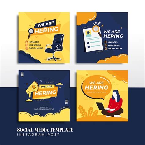Premium Vector We Are Hiring Social Media Template Design