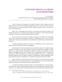 La formación docente y su relación con la epistemología la formaci