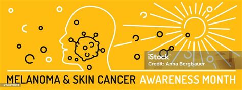 Skin Cancer Malignant Melanoma Landscape Poster In Outline Style Stock