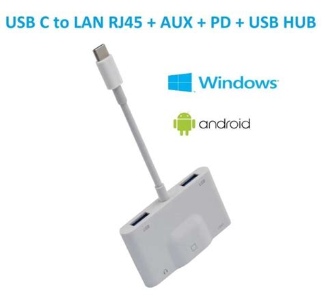 Promo Usb C To Lan Rj45 Aux Usb Hub 5in1 Adapter Otg Usb Type C To Ethernet Diskon 23 Di Seller