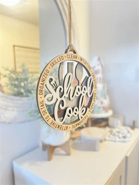 2023 Holiday Ornament School Cook Wood Inspirational Etsy