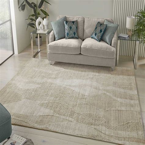 Beige Wool Abstract Luxurious Modern Easy To Clean Abstract Dining Room
